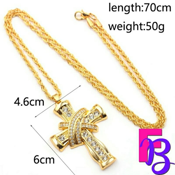 Urban Legend | Accessories | Large 4k Gold Iced Cross Chain | Poshmark